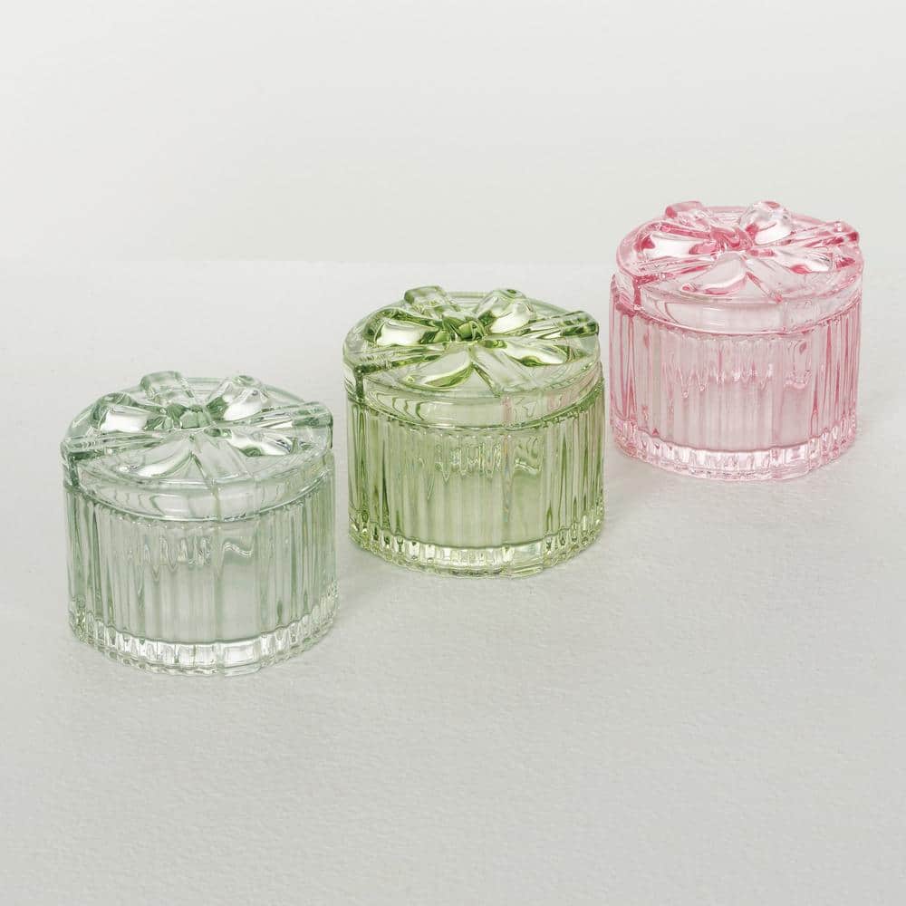 SULLIVANS 2.75 in. Multi-Colored Glass Covered Boxes (Set of 3) G8510 ...