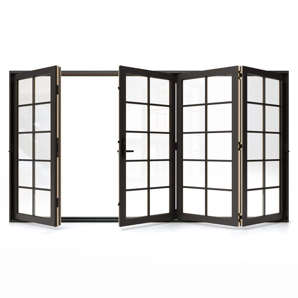 JELD-WEN W5500 124 in. x 80 in. Bronze Left Hand/Outswing Aluminum Clad ...
