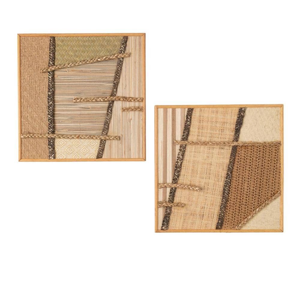 SULLIVANS 15 in. Reed Patterned Decorative Sign Set of 2, Wood N3024 ...