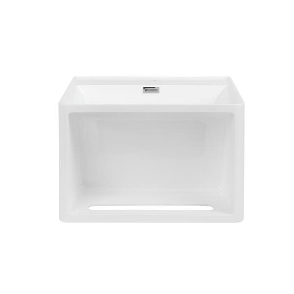 Streamline 42 in. W x 22 in. D Solid Surface Resin White Rectangular ...