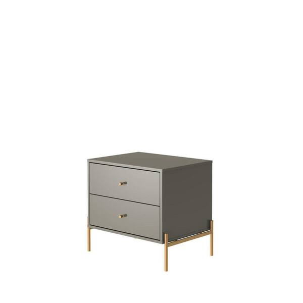 Manhattan Comfort Jasper Nightstand Set of 2 Grey