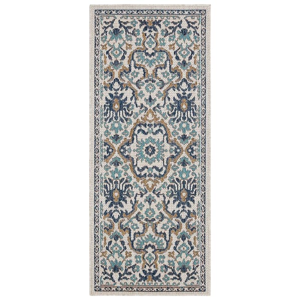 Mohawk Home Tropea Blue 2 ft. 6 in. x 6 ft. Indoor/Outdoor Area Rug ...