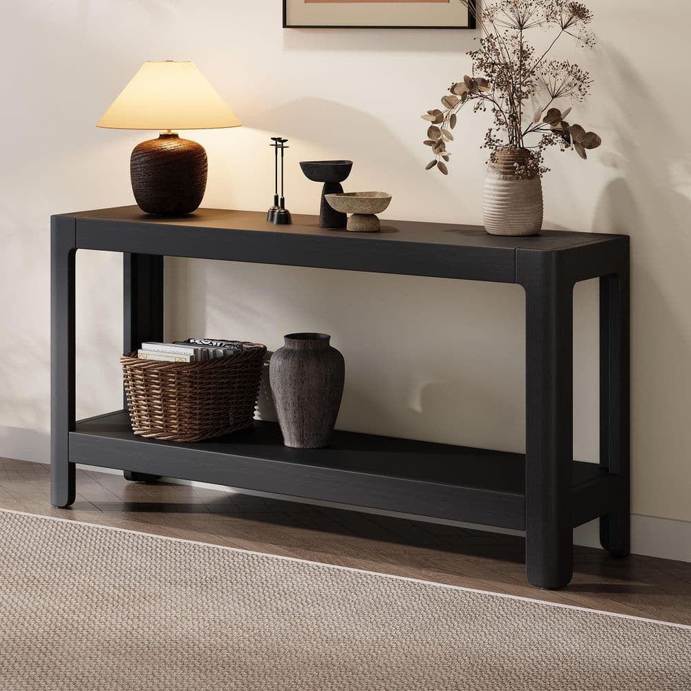CHRISTOPHER KNIGHT HOME Jeremiah Modern 59 in. Black Rectangle MDF and ...