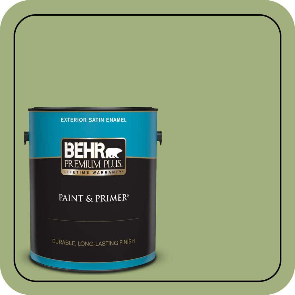 BEHR PREMIUM PLUS 1 gal. #M360-5 Fresh Guacamole Satin Enamel Exterior ...