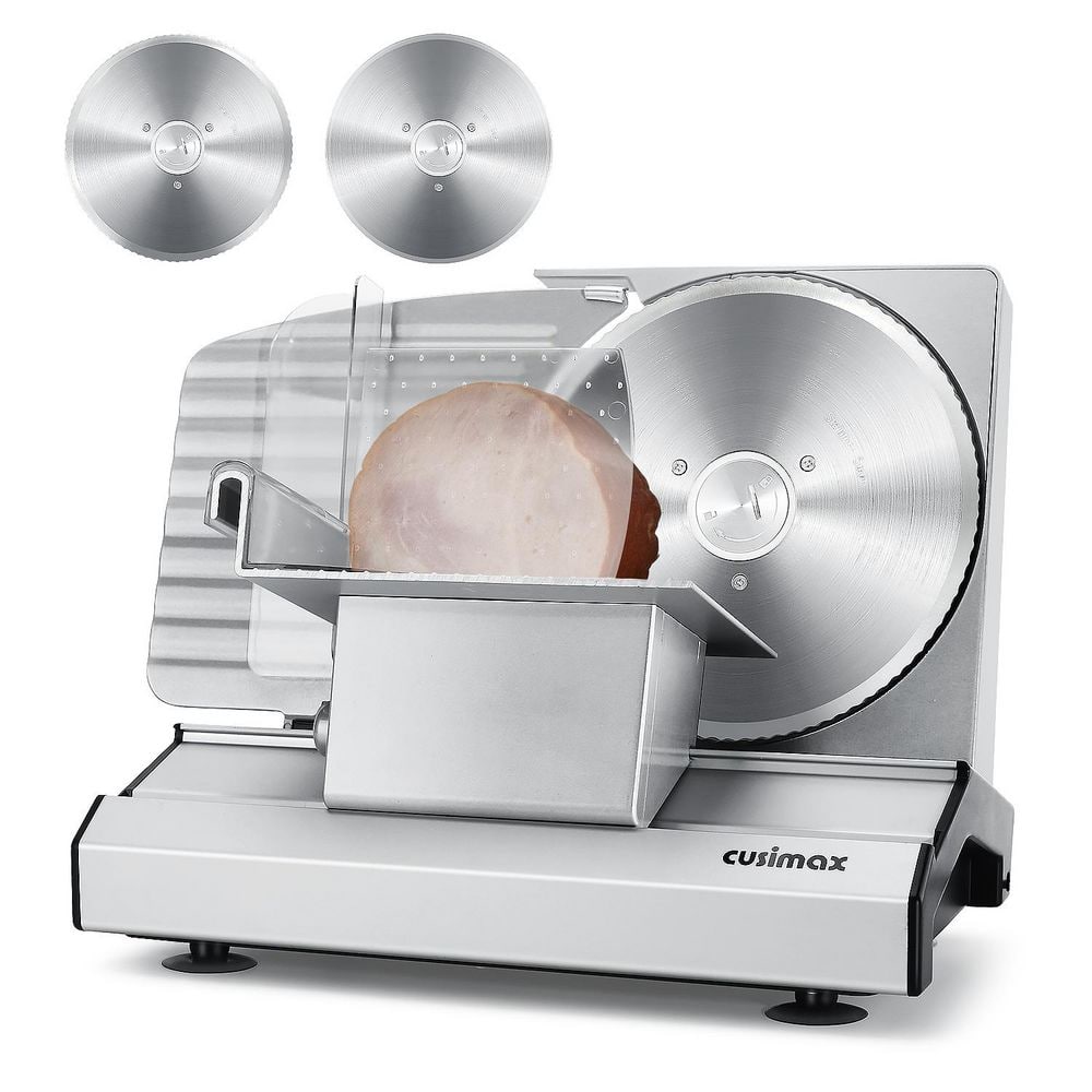 JEREMY CASS 200 W Silver Electric Deli Meat Slicer with 2-Removable 8.7 ...