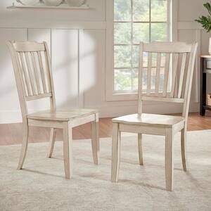 HomeSullivan Antique White French Ladder Back Wood Dining Chairs (Set ...