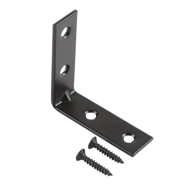 Everbilt (4-Pack) 2 in. Steel Black Corner Brace 24352 - The Home Depot