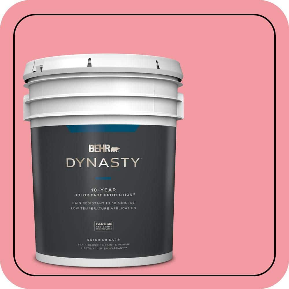 BEHR DYNASTY 5 gal. #130B-4 Primrose Garden Satin Enamel Exterior Stain ...