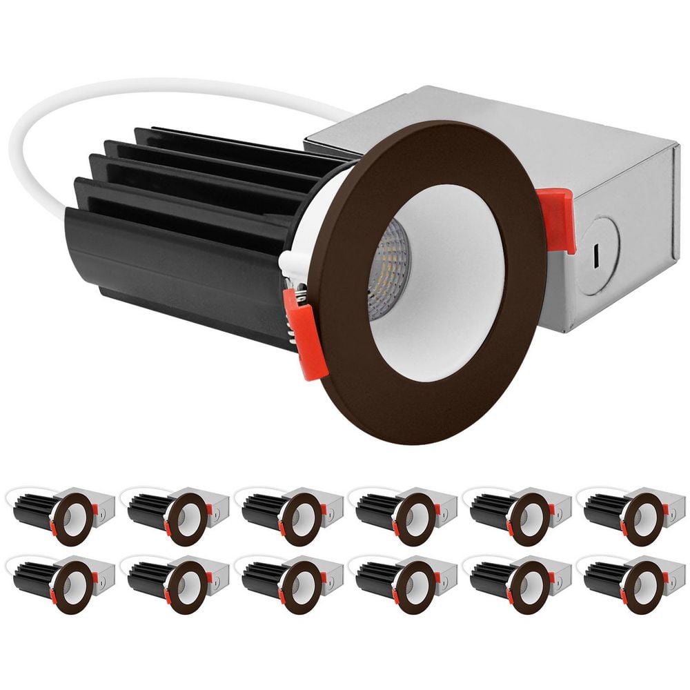 LUXRITE 2 in. Integrated LED Recessed Canless Light with Bronze ...