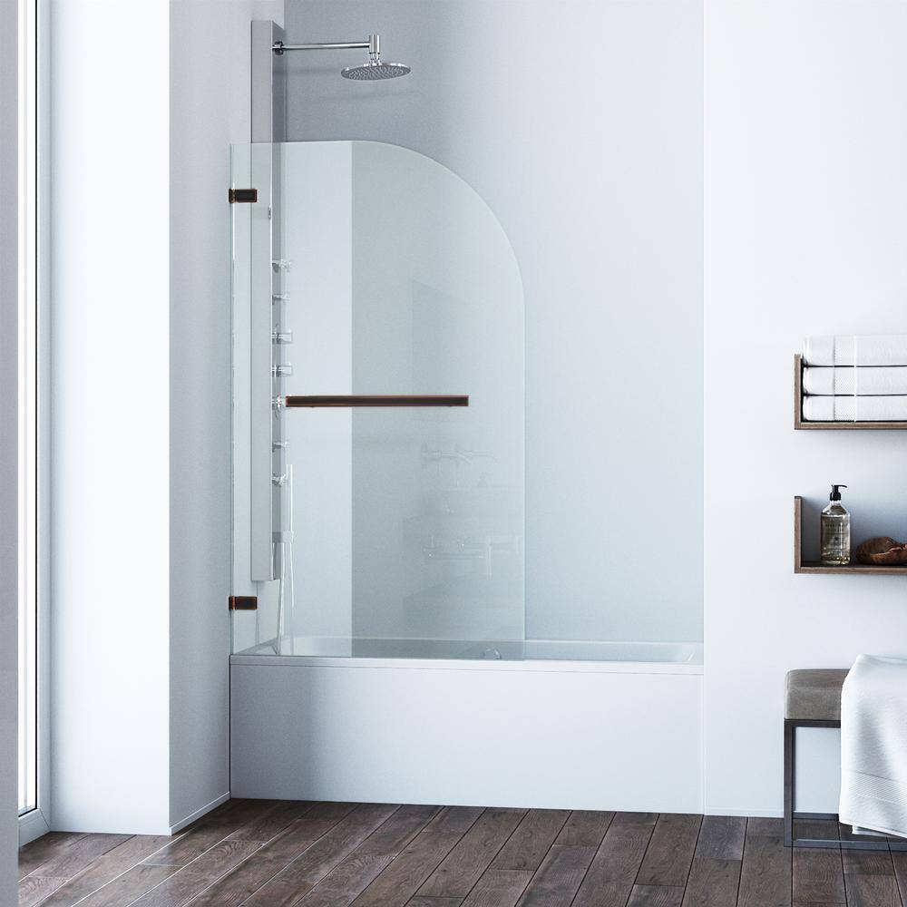 Reviews for VIGO Orion 34 in. W x 58 in. H Pivot Frameless Tub Door in ...