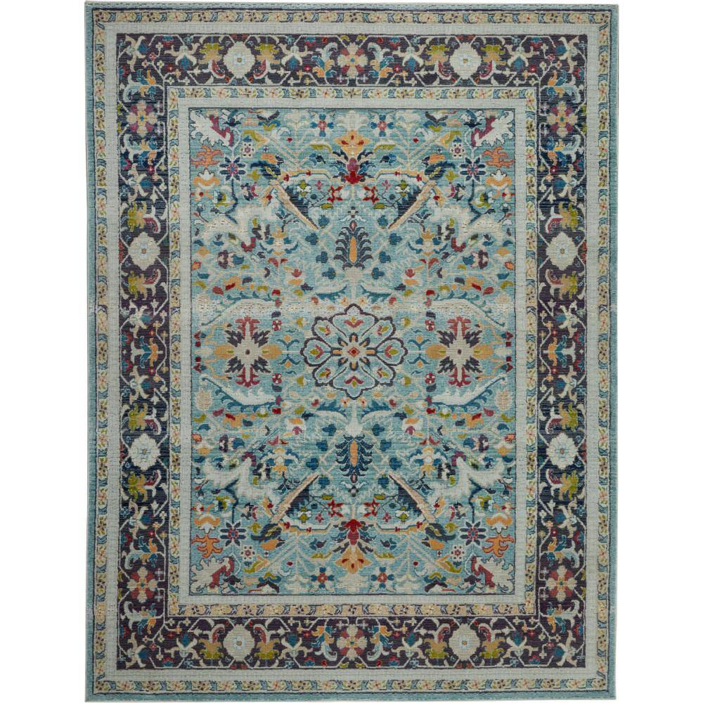 Nourison Global Vintage Teal Multicolor 8 ft. x 10 ft. Vintage Persian ...