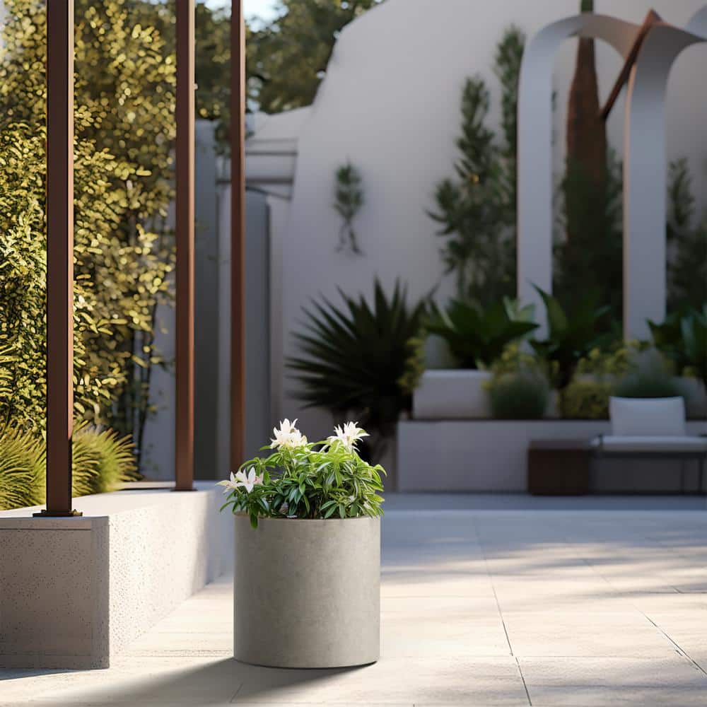 Sapcrete Lightweight 10in. x 10in. Light Gray Extra Large Tall Round ...