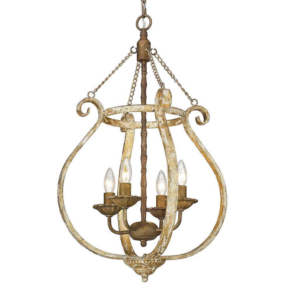 Golden Lighting Delphine 1-Light Burnished Chestnut Hanging Barn Light ...