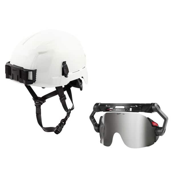 Milwaukee BOLT Gray Type 2 Class E Non-Vented Safety Helmet W/ BOLT Clear Uncoated Lens Task ...