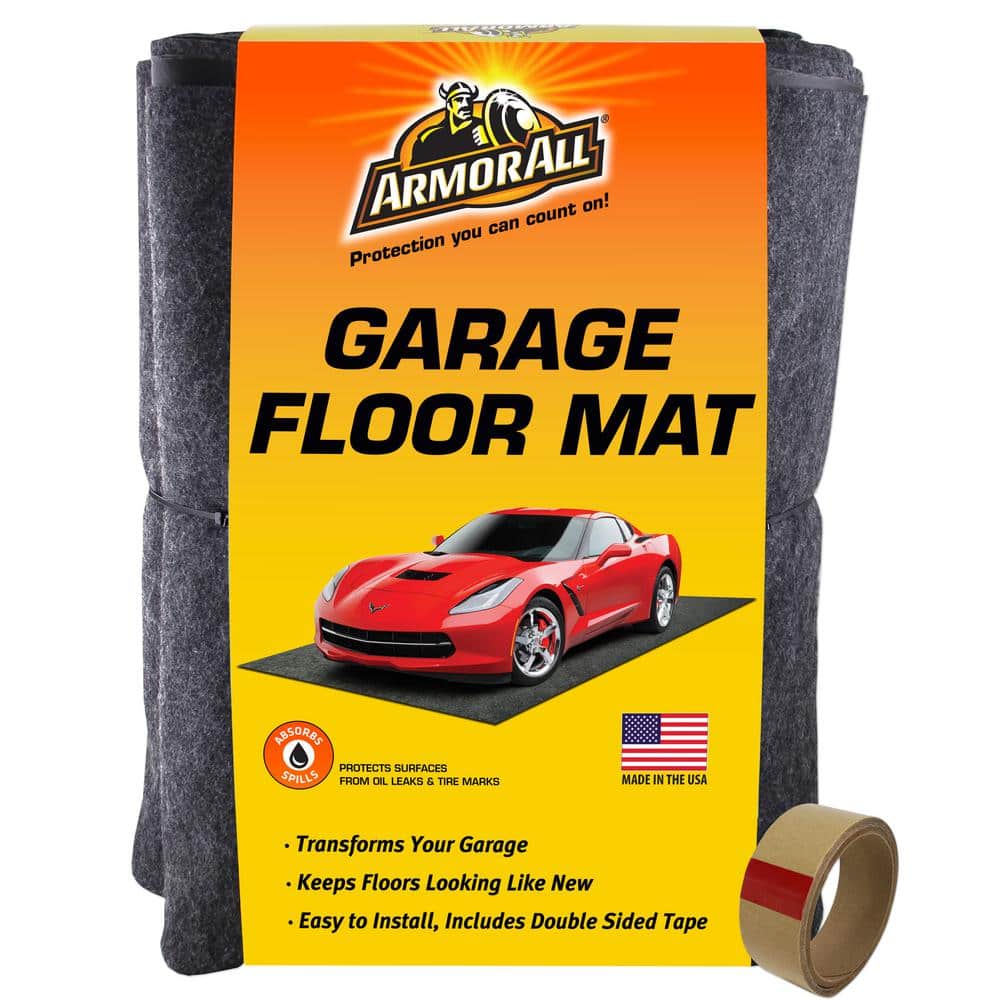 Armor All Garage Floor Mat 7 ft. 4 in. W x 20 ft. L Charcoal Commercial/Residential Absorbent ...