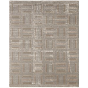 Nourison Nordic Ivory Blue 5 ft. x 7 ft. Geometric Contemporary Area ...