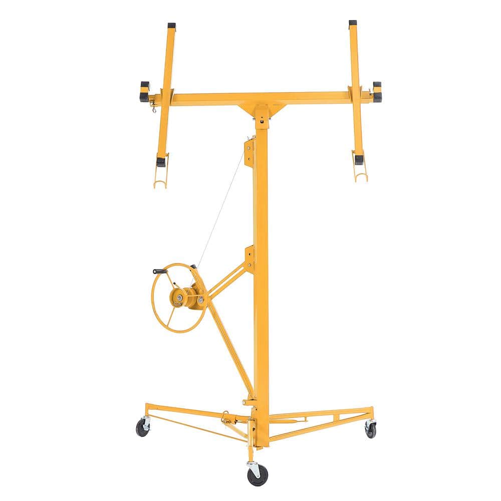 maocao hoom 54 in. x 54 in. Trowel 16 ft. Yellow Drywall Panel Hoist Lifter Panel Lifter with ...