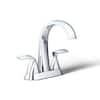 KOHLER Cursiva 4 in. Centerset Double Handle Bathroom Faucet in Polished Chrome K-R30578-4D-CP ...