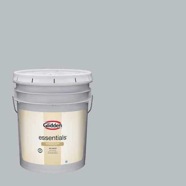Glidden Essentials 5 gal. PPG1012-4 Gray Frost Satin Exterior Paint ...
