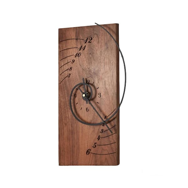 Brown Analog Wood Silent Non-Ticking Rectangular Wall Clock HDFDM7H7LF ...