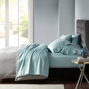 Madison Park 800 Thread Count 6-Piece Grey Cotton Blend King Sateen ...