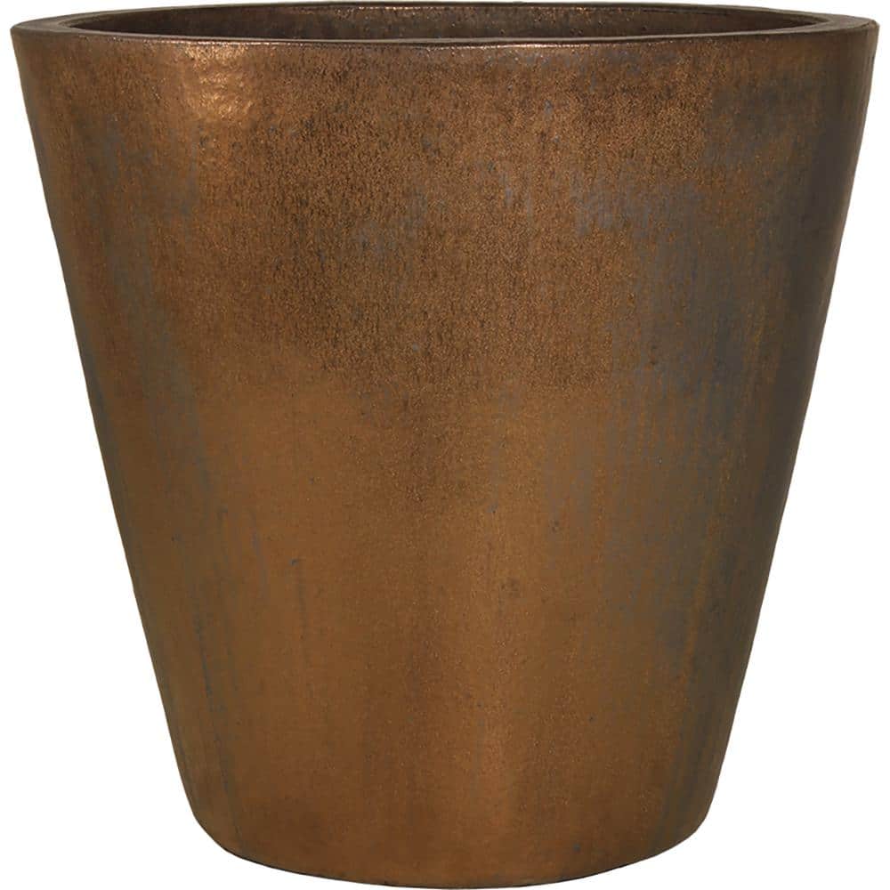 24 in. Antique Copper Ceramic Vaso Planter DG-19B-ACPR - The Home Depot