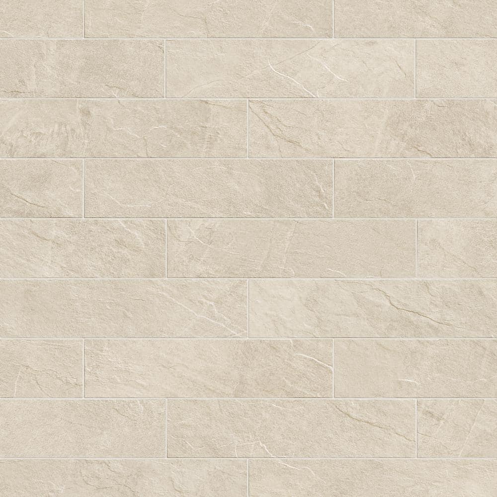 Corso Italia Slate Ivory Matte 3 in. x 12 in. Stone Look Porcelain ...