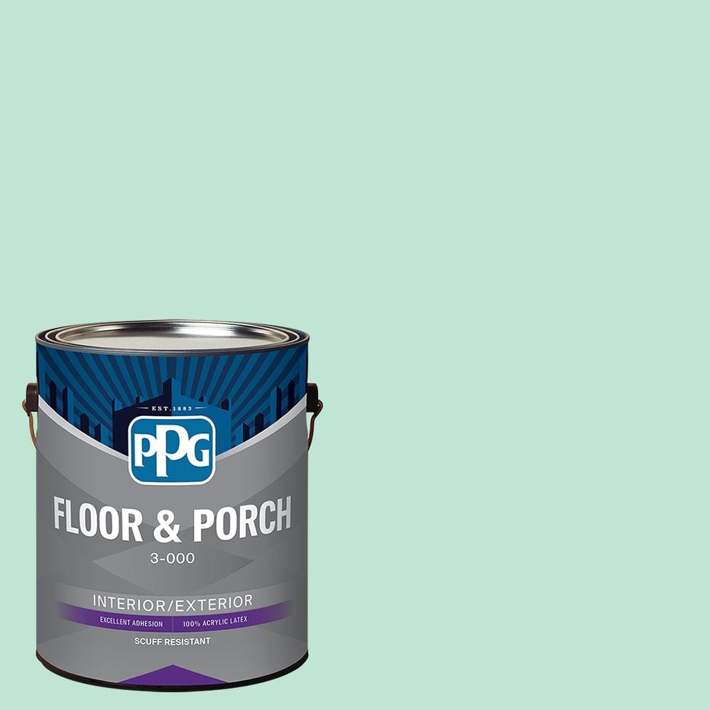 PPG 1 gal. PPG1228-2 Jade Spell Satin Interior/Exterior Floor and Porch ...