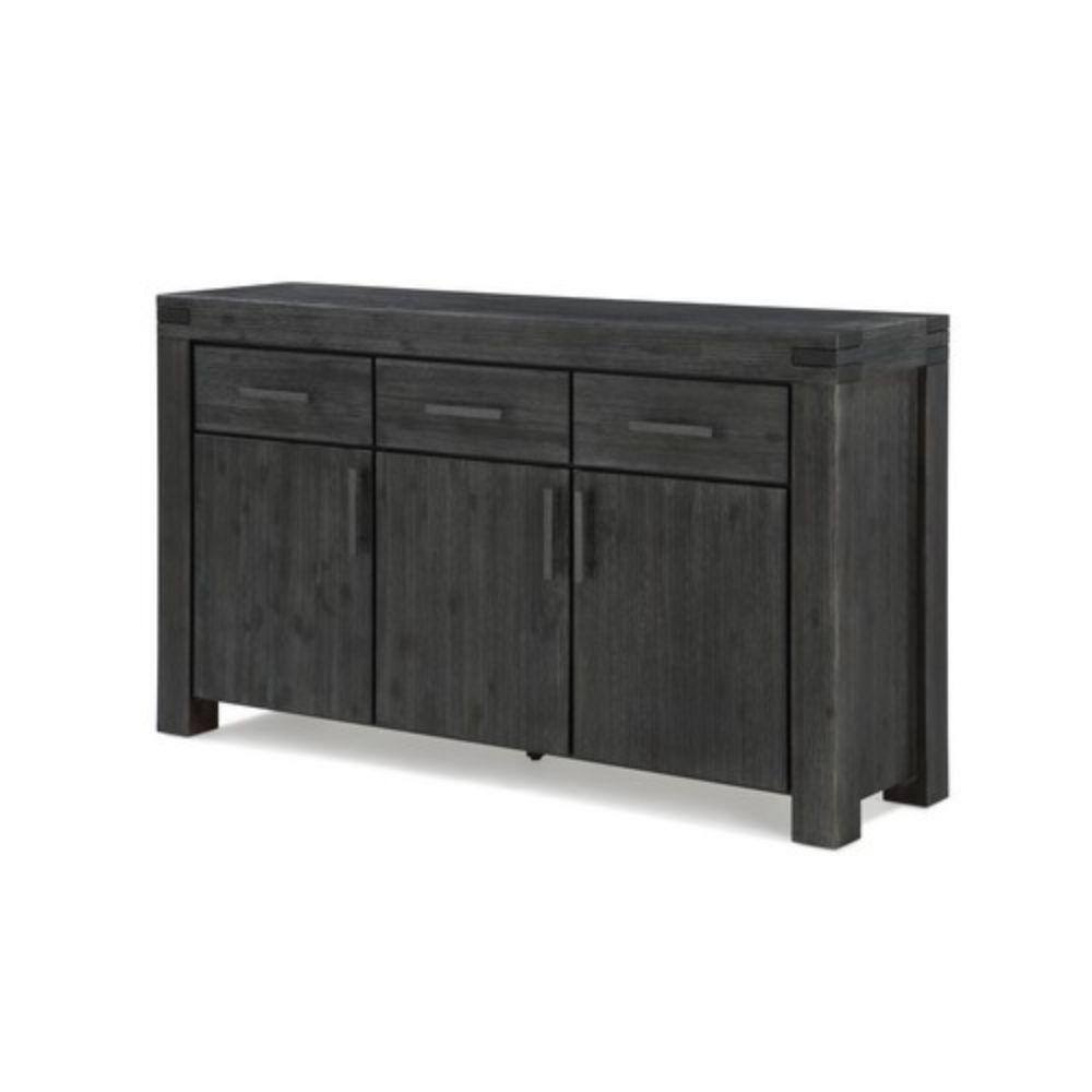 Benjara Dark Gray Wood Top 63 in. Sideboard with Door cabinets open up ...