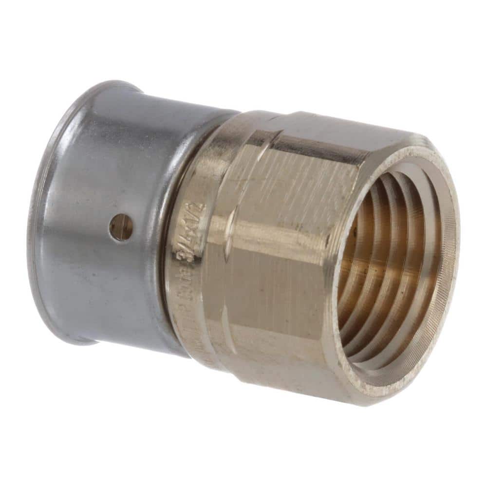 Viega PureFlow 3/4 in. Press x 1/2 in. FPT Zero Lead Bronze Adapter (10-pack) 91541 - The Home Depot