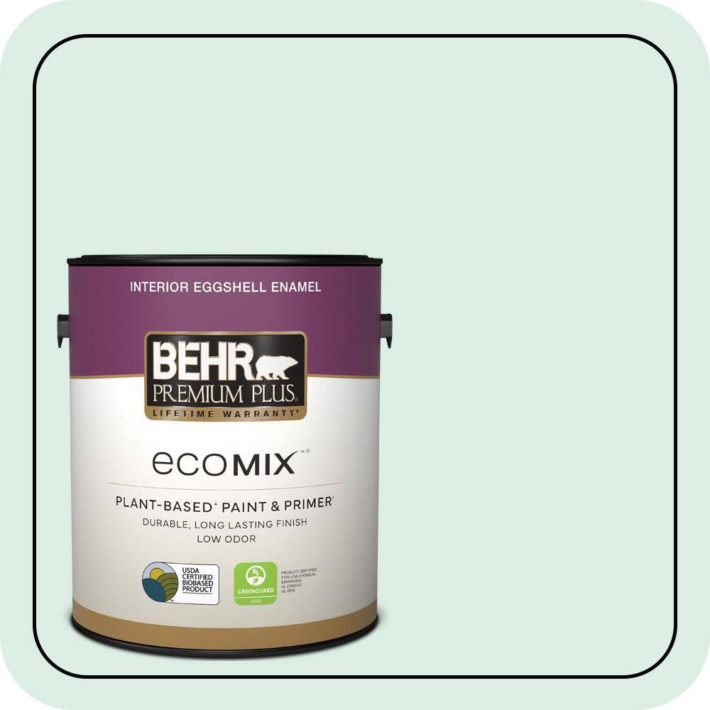 BEHR PREMIUM PLUS 1 gal. #M420-1 Sparkling Brook Eggshell Enamel EcoMix ...