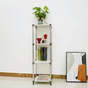 Tileon 4-Tier Heavy Duty Stainless steel Storage Shelving Unit, 100 lbs ...
