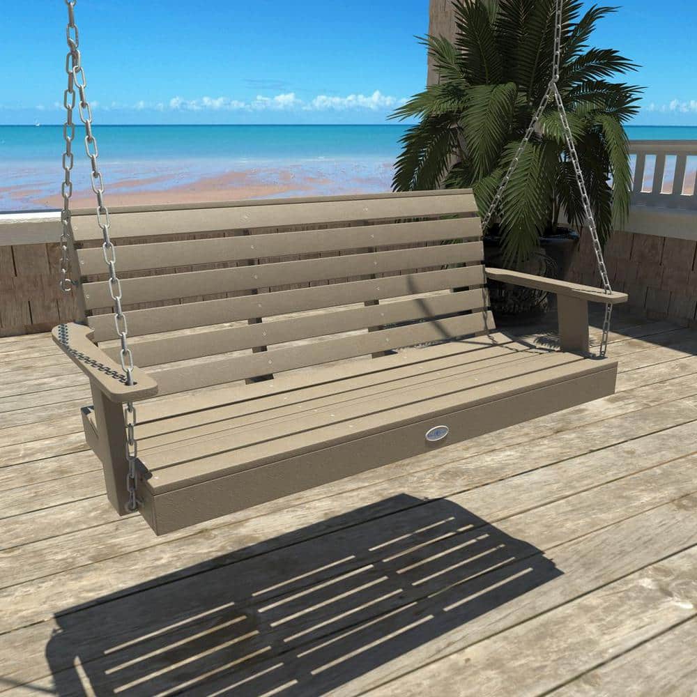 Highwood Riverside 5ft. 2-Person Cabana Tan Recycled Plastic Porch ...