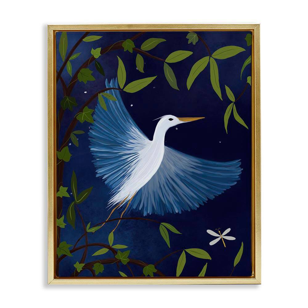 Stupell Industries Heron in Night Forest by Michelle Ingari Designs ...