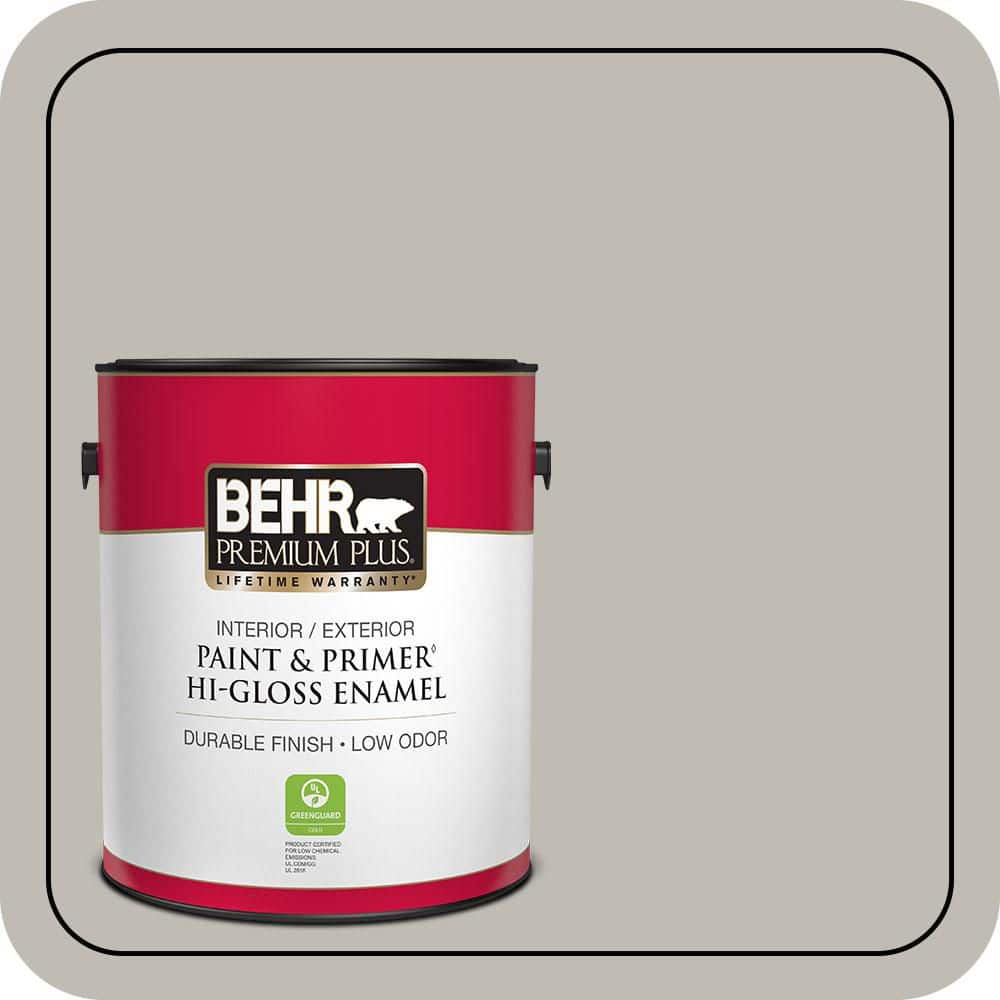 BEHR PREMIUM PLUS 1 gal. #MQ6-23 Pumice Hi-Gloss Enamel Interior ...