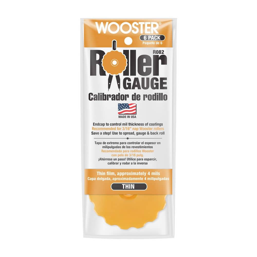 Wooster 4 Mils Thin Film 6-Pack Yellow Polypropylene Roller Gauge Paint ...