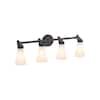KOHLER Simplice 4-Light Matte Black Wall Mount Sconce 26849-SC04-BLL ...