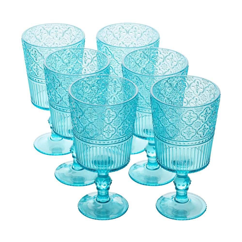 Certified International Victoria 14 oz. Aqua Acrylic All Purpose Goblet ...