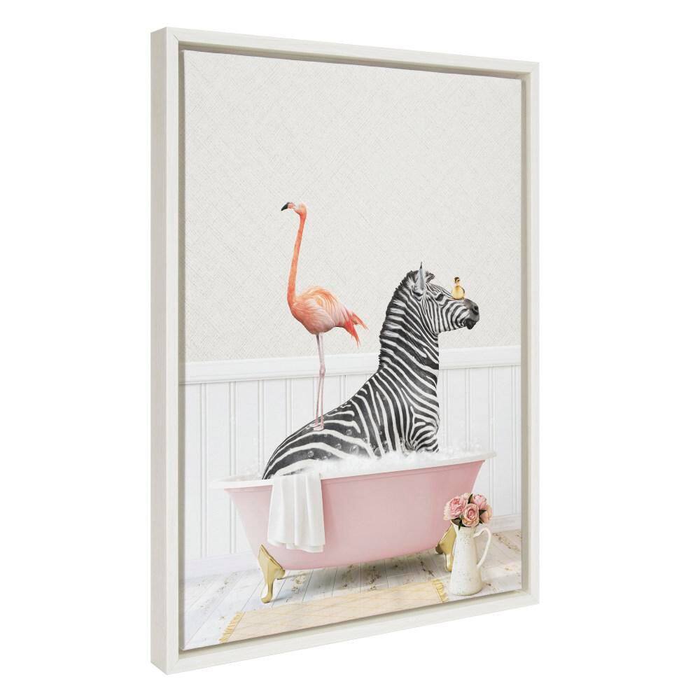 Kate and Laurel Sylvie "Zebra and Flamingo in Cottage Rose Bath" by Amy ...