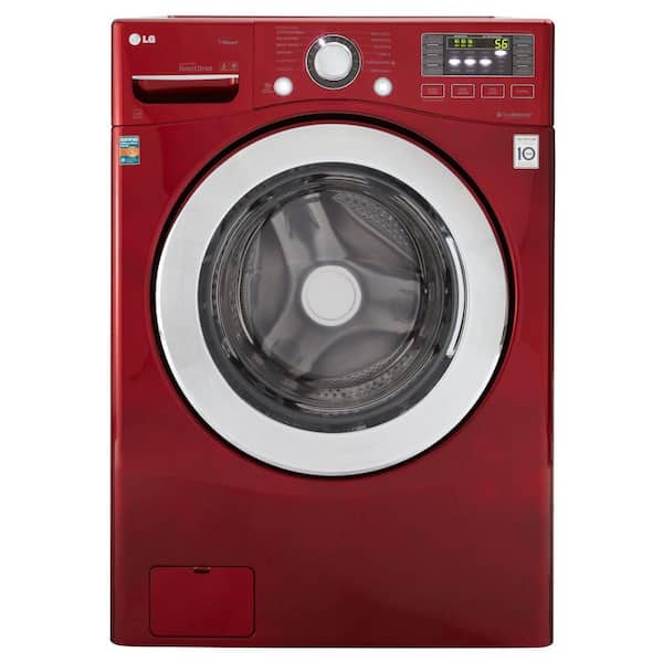 LG 3.7 DOE cu. ft. Front Load Washer with Steam in Wild Cherry Red ...