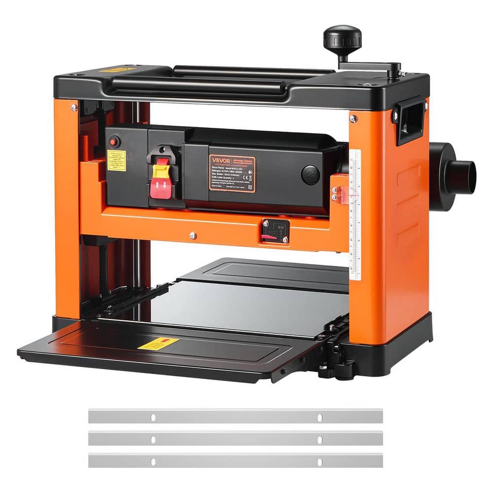 VEVOR Thickness Planer, Three-Blade 13-In. Width, 2000W 23500 RPM, Dual ...