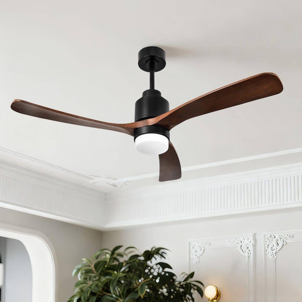 Edvivi Farmhouse 52 in. Indoor Matte Black Downrod Mount Standard Style ...