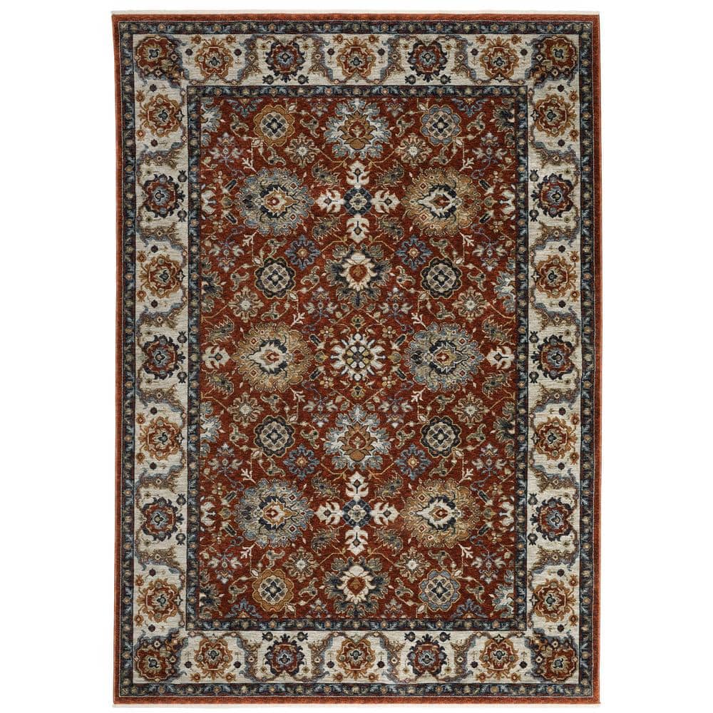 AVERLEY HOME Ambrose Red/Ivory 10 ft. x 13 ft. Oriental Floral ...