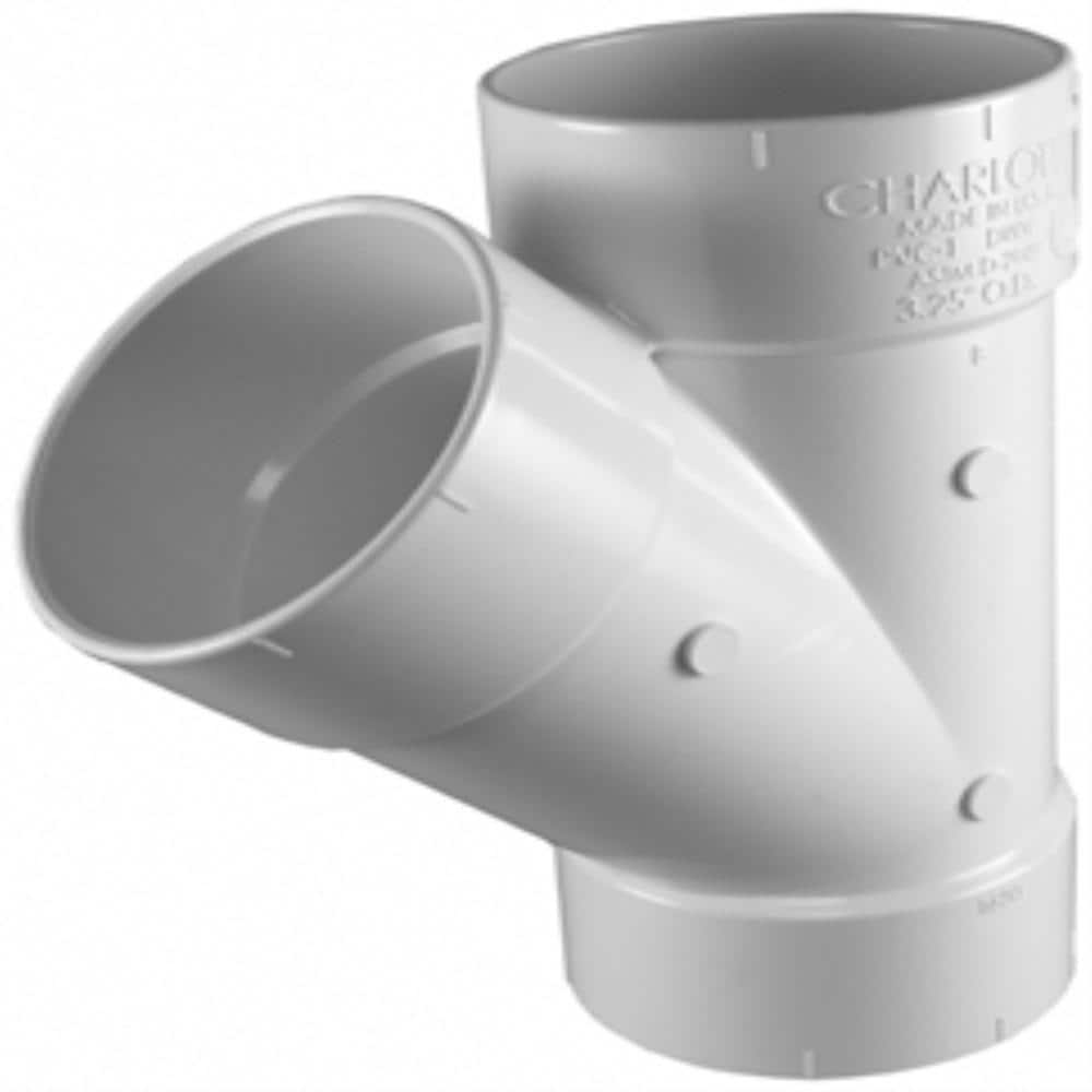 Charlotte Pipe 3 in. PVC Schedule 30 Thin-Wall Wye Fitting PVC 01600 ...