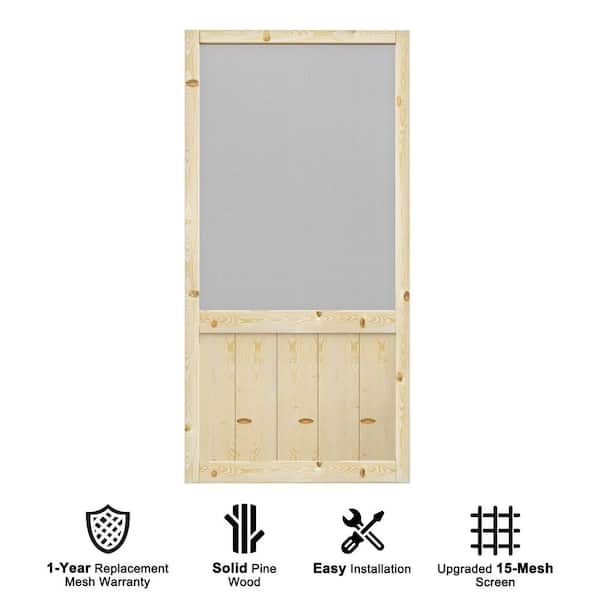 ARK DESIGN 32 in. x 80 in. Rustic Style Universal Paneled Unfinished ...