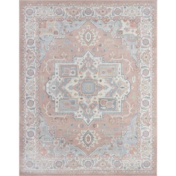 Garvee Pink 5 ft. 3 in. x 7 ft. 3 in. Wilton Collection Floral Pattern ...