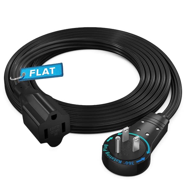 MAXIMM 3 ft. 16/3 Light Duty Indoor Extension Cord 360° Rotating Flat ...