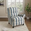 Uixe Dark Blue Striped Linen Nailhead Trim Upholstered Recliner Chair ...