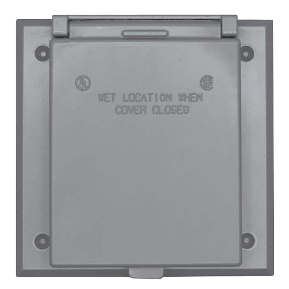 Commercial Electric 2-Gang Metal Weatherproof Electrical Outlet Cover ...