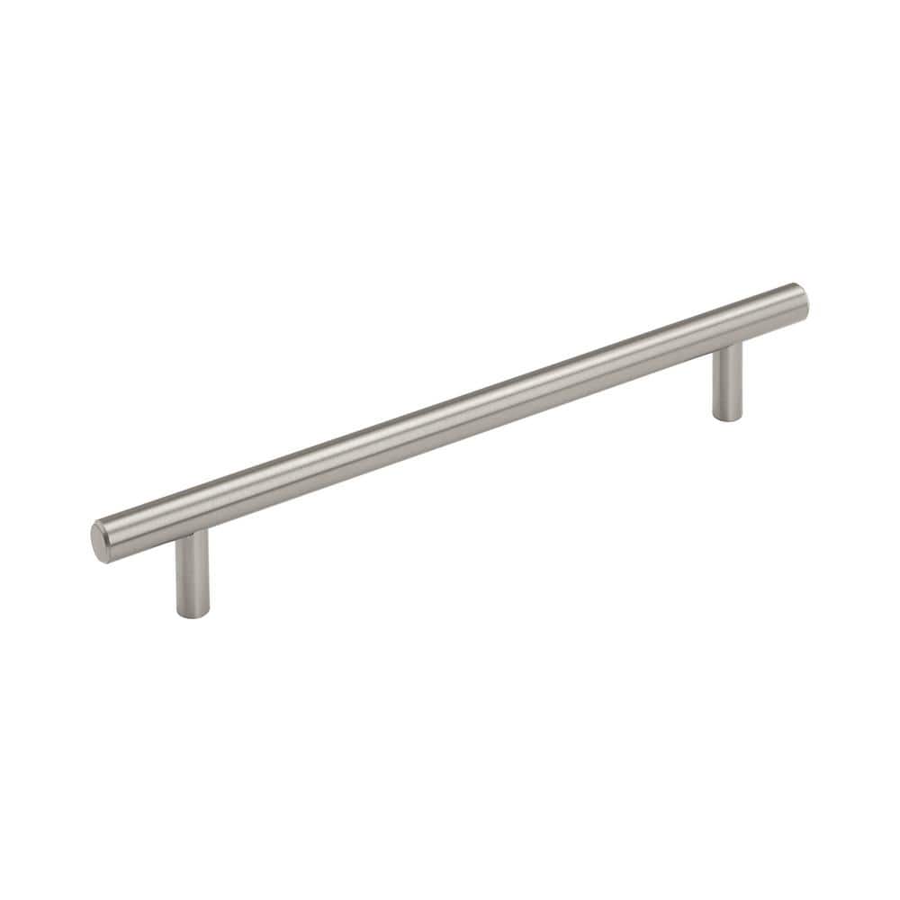 Amerock Bar Pulls 7-9/16 in. (192mm) Center-to-Center Satin Nickel Bar ...